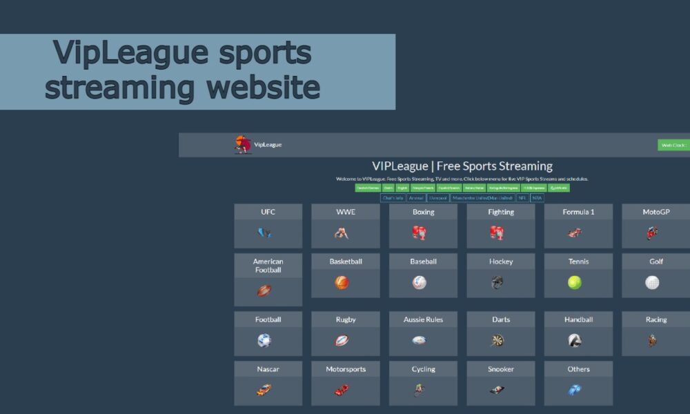 VipLeague Sports Streaming Website